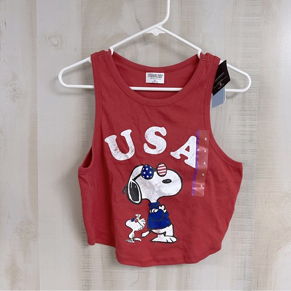 Tops | Snoopy Crop Top Tank New With Tags | Poshmark